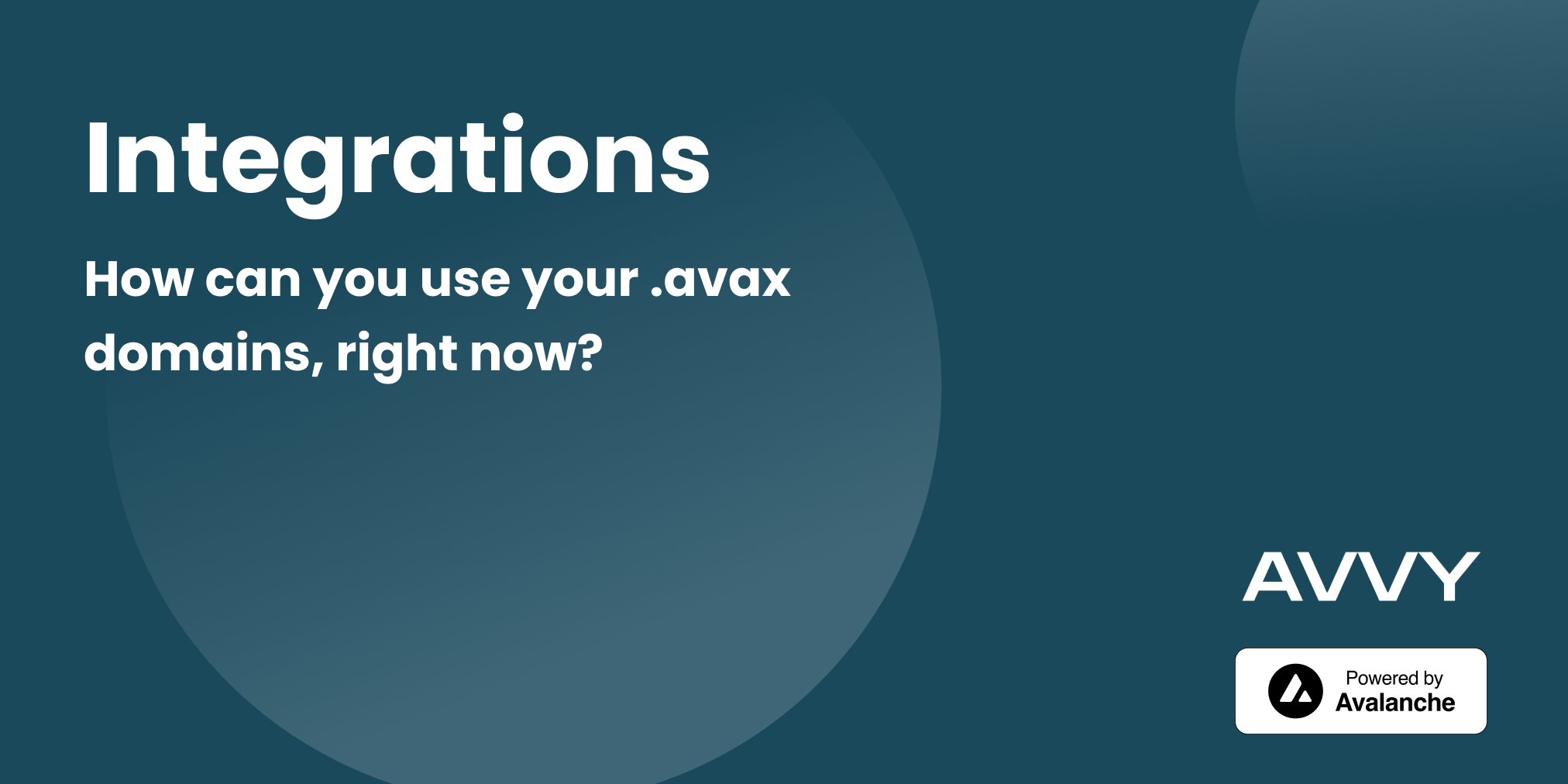 The Avalanche Name Service - Avvy Domains